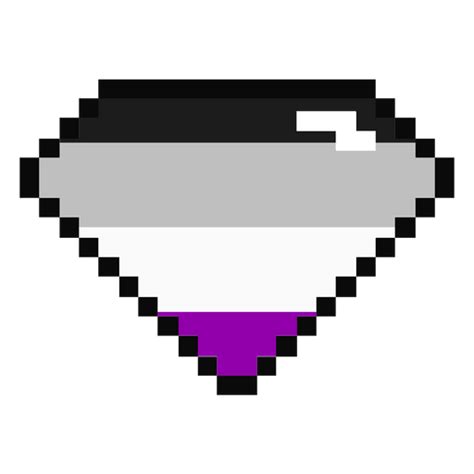 Diseño Png Y Svg De Asexual Brillante Diamante Raya Pixel Plana Para