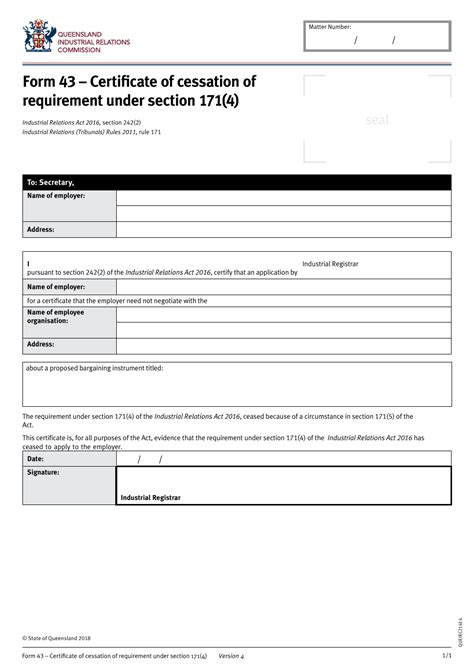 Form 43 Fill Out Sign Online And Download Fillable Pdf Queensland Australia Templateroller