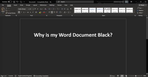 Why Is My Word Document Black Reasons Solutions