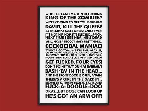 Shaun Of The Dead Quotes Movie Poster Print Wall Art Minimalist