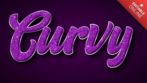 Curvy Purple Glitter Text Effect Generator