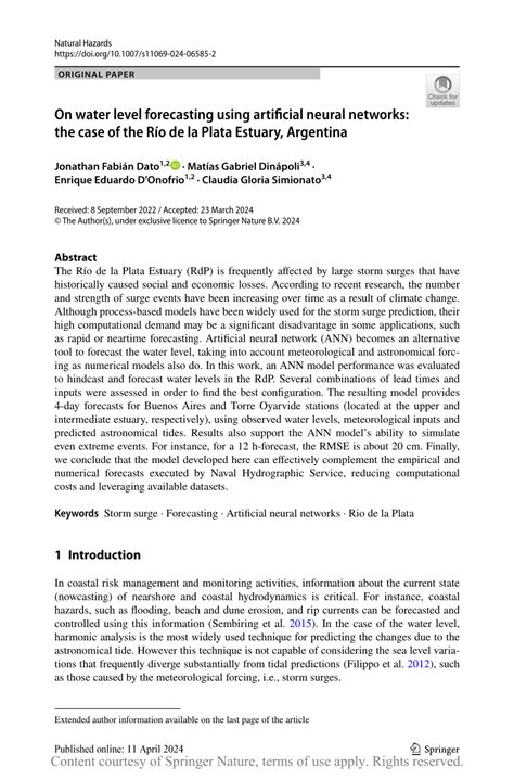 On Water Level Forecasting Using Artificial Neural Networks The Case