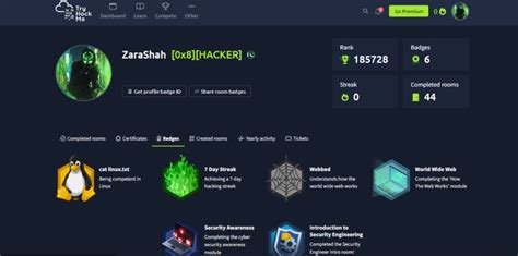 Tryhackme Cybersecurity Hackerjourney Consistencyiskey Hackerbadge