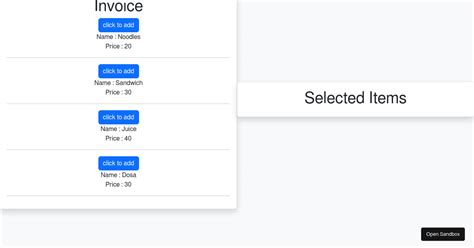 Invoice Generator Codesandbox