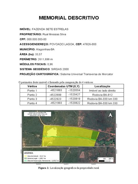 Memorial Descritivo Para Identificação De Imovel Rural Pdf