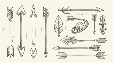 A Set Of Handdrawn Arrows In Various Styles Premium AI Generated Image