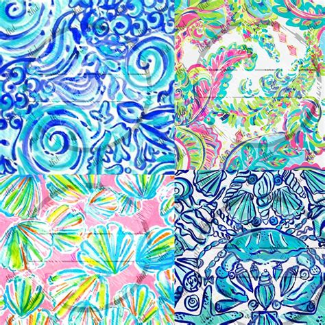 Set Of 4 Lilly Print Png Downloads Digital Instant Download Etsy