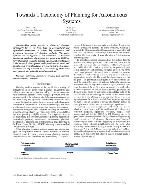 Pdf Towards A Taxonomy Of Planning For Autonomous Systems