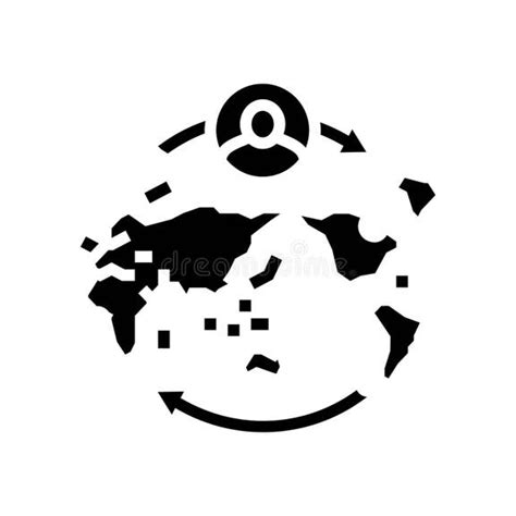 Migration Africa Human Evolution Glyph Icon Vector Illustration Stock