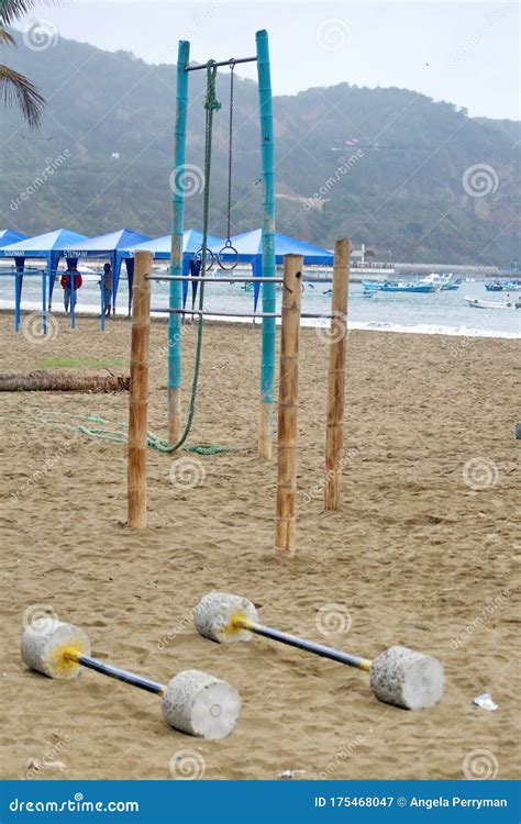 Work Out Equipment On The Beach Stock Image Image Of Equipment