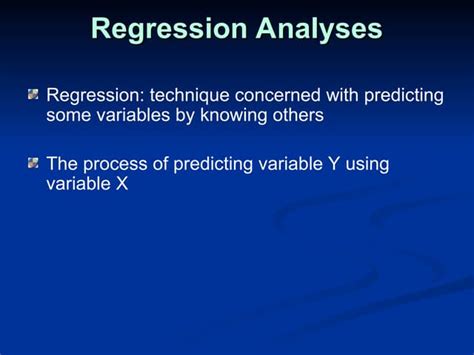Regression Analysis 032666666666666666666920 Ppt