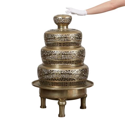 Lot Chinese Paktong Temple Brazier 5pc