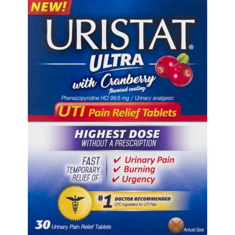 Uristat Uti Pain Relief Tablets 30 Ct Instacart