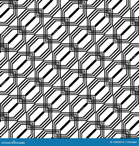 Design Seamless Monochrome Geometric Pattern Stock Vector