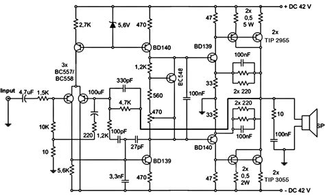 Kumpulan Skema Rangkaian Elektronika Skema Rangkaian Power Amplifier