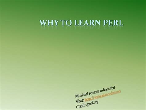 minimal reason to learn perl ppt