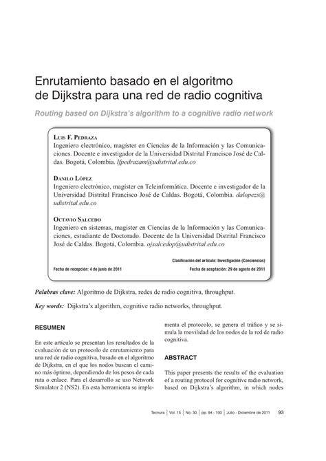 Pdf Routing Based On Dijkstras Algorithm To A Cognitive Radio Network