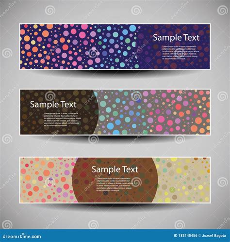 Colorful Vector Set Of Three Header Designs Stock Vector Illustration Of Cover Curve 183145456
