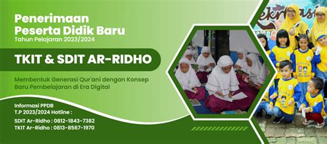 Ppdb 2023 Tkit Sdit Ar Ridho Lpi Ar Ridho