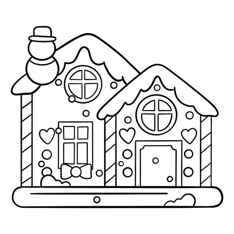 Раскраска Простой пряничный домик распечатать или скачать