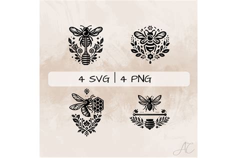 Floral Bee Svg Bundle Bee Png Graphic By Artistic Ortex · Creative Fabrica