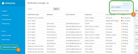 set up error reports