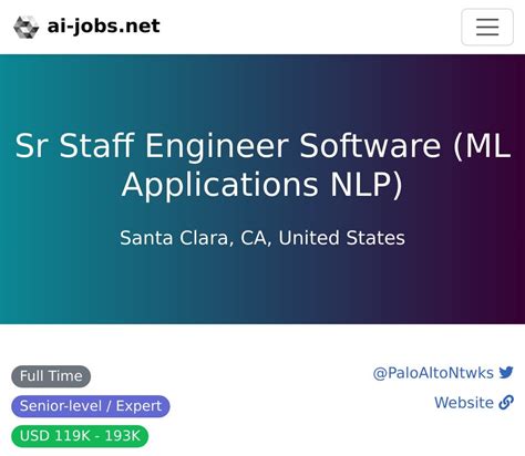 Hiring Sr Staff Engineer Software Ml Applications Nlp In Santa