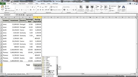 Sum Values Whilst Ignoring Formula Errors Youtube