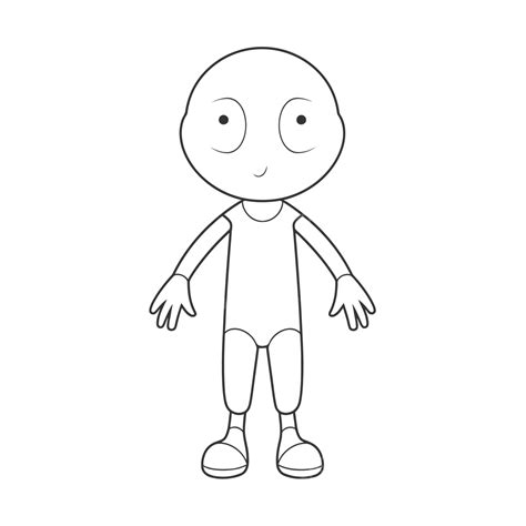 애니메이션 만화 인간 캐릭터 색칠 페이지 인쇄 가능한 개요 스케치 드로잉 벡터 몸 그림 그리기 체형 개요 신체 인물 스케치