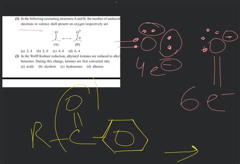 In The Following Resonating Structures A And B The Number Of Unshared