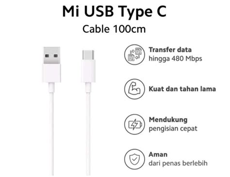 Promo Xiaomi Mi Usb C Cable M White Diskon Di Seller Gadget Acc