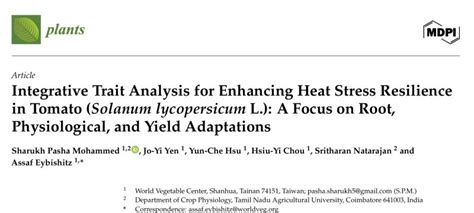 Sharukh Pasha Mohammed On Linkedin Plantbreeding Heatstress