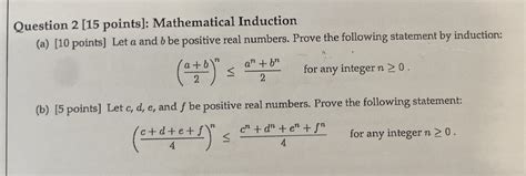 Solved Question Points Mathematical Induction A Chegg