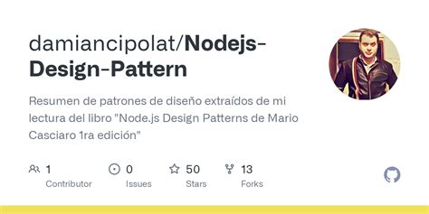GitHub damiancipolat Nodejs Design Pattern Resumen de patrones de diseño extraídos de mi