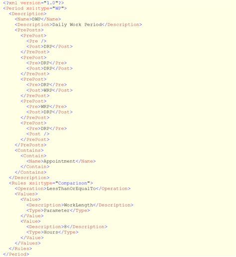 An Example Of A Work Period Object Serialised Into Xml Download Scientific Diagram