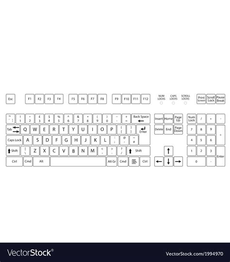 Computer Keyboard Royalty Free Vector Image Vectorstock