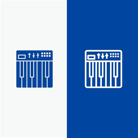 Controller Hardware Keyboard Midi Music Line And Glyph Solid Icon Blue Banner Line And Glyph