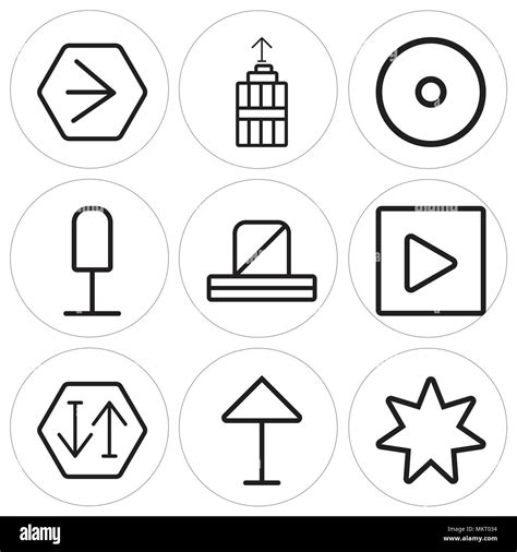 Set Of 9 Simple Editable Icons Such As Star Up Arrow Sort Play