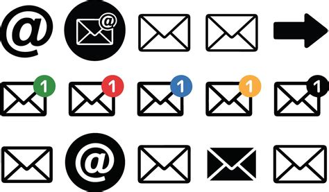 Mail And Email Symbols Collection Various Graphic Designs Isolated On