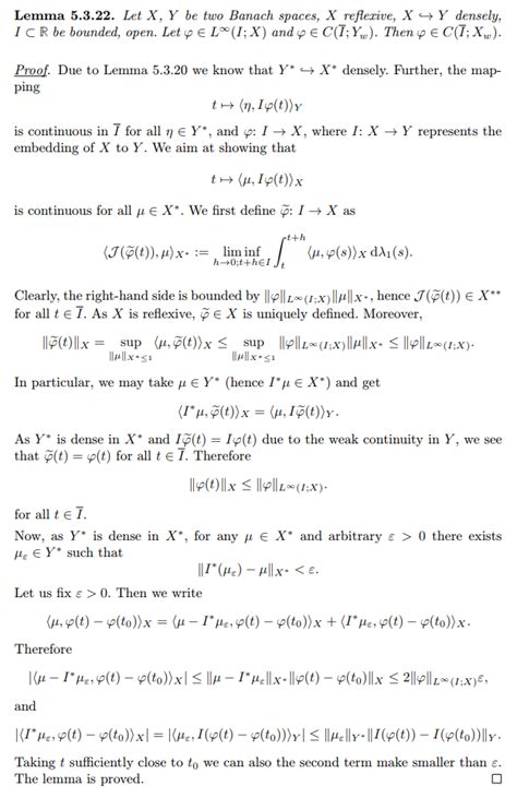 Functional Analysis Weak Continuity Of Functions With Values In A Banach Space Mathematics