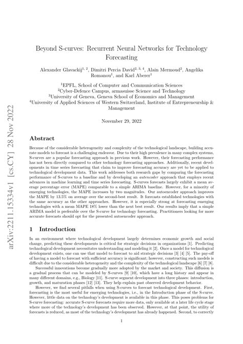 Pdf Beyond S Curves Recurrent Neural Networks For Technology Forecasting