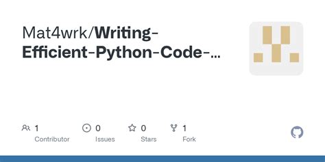 Github Mat4wrkwriting Efficient Python Code Datacamp