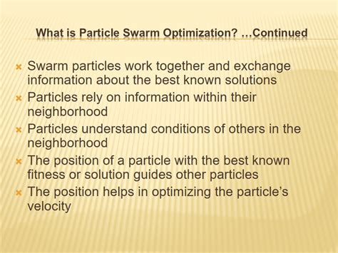 Particle Swarm Optimization Definition Words Presentation Example
