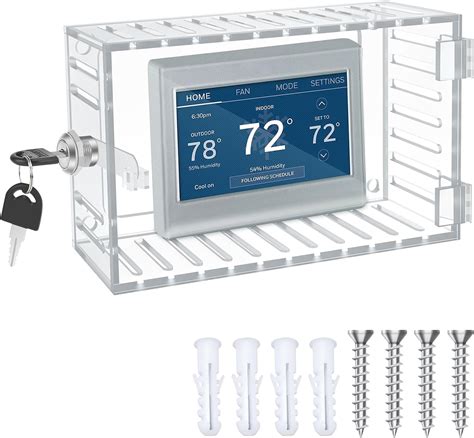 Amazon Com Thermostat Lock Box With Key Ac Lock Box Cover Universal Thermostat Cover With Lock