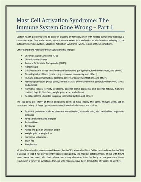 Mast Cell Activation Syndrome Pdf