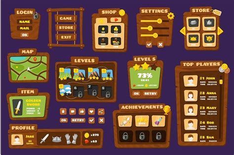 Ui Game Buttons Gaming Kit Panels Perder Botones