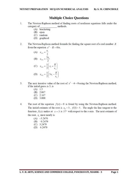 Numerical Techniques Mcq Pdf Instapdf