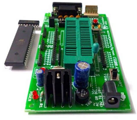 8051 project development board kit with zif socket max232 atmel at89s52