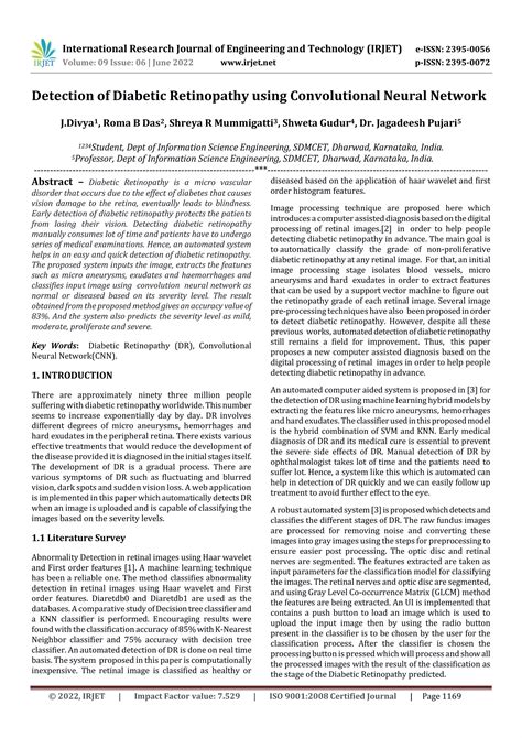 Detection Of Diabetic Retinopathy Using Convolutional Neural Network Pdf