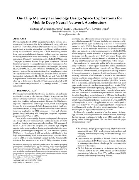 pdf on chip memory technology design space explorations for mobile